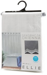 ZÁCLONA NA KROUŽCÍCH ELLIE 350X145 CM BÍLÁ