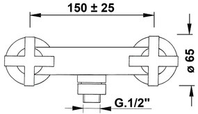 Sapho Sapho, TRAX nástěnná sprchová baterie, chrom, 686
