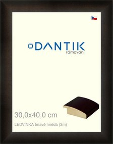 DANTIK rámeček 30x40 | LEDVINKA tmavě hnědá (Plexi Čiré)