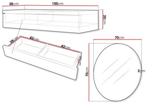 Toaletka se zrcadlem SANCO - bílá / lesklá bílá