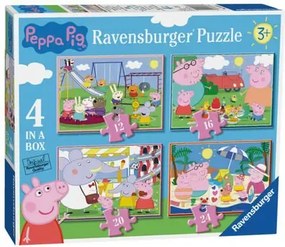 Ravensburger Prasátko Peppa 4 v 1 - 12+16+20+24 dílků / od 3 let