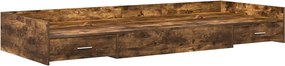 Rám postele s čelo Kouřový dub 80 x 200 cm Kompozitní dřevo 3335241