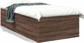 Rám postele hnědý dub 100 x 200 cm kompozitní dřevo 3280964