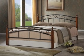 Casarredo - Komfort nábytek Kovová postel CRETA 180x200, třešeň/černý kov