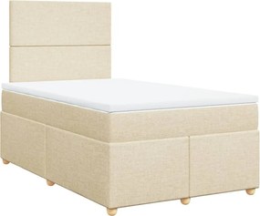 Box spring postel s matrací krémová 120x200 cm textil 3293545