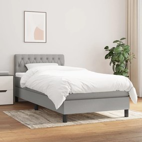 Box spring postel s matrací světle šedá 90x200 cm textil 3140265