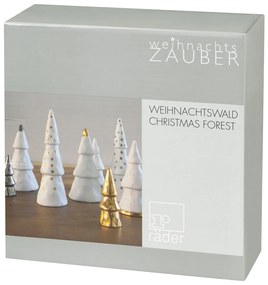 Räder Porcelánová sada WINTER FOREST ve stříbrné barvě, 4 ks