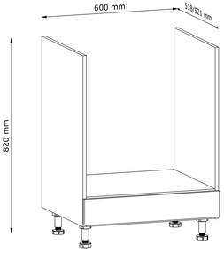 LANGEN ap | dolní skříňka D60ZK pro vestavnou troubu | push open | artisan