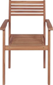 vidaXL Stohovatelné zahradní židle s poduškami 8 ks masivní teak [3072617] Barva: Černá