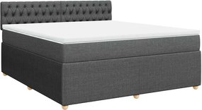 Box spring postel s matrací tmavě šedá 180x200 cm textil 3287543