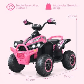 Costway 12 V elektrická dětská čtyřkolka s klaksonem a LED