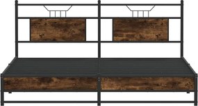 Kovový rám postele bez matrace kouřový dub 183 x 213 cm 3325110