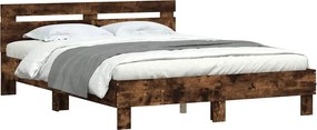 Rám postele s čelem kouřový dub 140 x 200 cm kompozitní dřevo 3207424