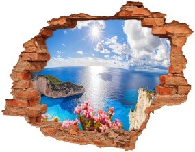 Wallmuralia Díra 3D ve zdi nálepka Zakynthos Řecko 90x70 cm
