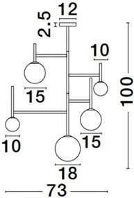 Designové stropní svítidlo Licato 73 černé