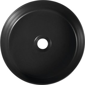 Isvea Isvea, INFINITY ROUND keramické umyvadlo na desku, průměr 36cm, černá mat, 10NF65036-2N