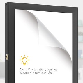 HOMCOM Rámová krabice T-frame na zobrazení dresu s akrylovými dvířky a vnitřním jemným podšívkou 71 x 6,5 x 89 cm Černá