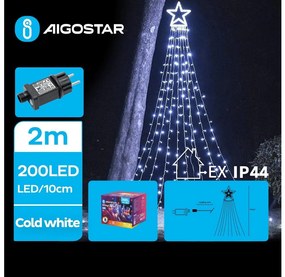 Aigostar - LED Venkovní vánoční dekorace LED/3,6W/230V 2m IP44 studená bílá