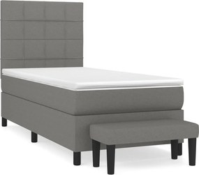 Box spring postel s matrací tmavě šedá 90x200 cm textil 3136566