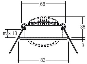 Vestavné bodové svítidlo BRUMBERG LED BB09, DALI, připojovací krabice, bílé