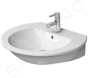 DURAVIT - Darling New Umyvadlo 650x550 mm, s 1 otvorem pro baterii, s WonderGliss, alpská bílá (2621650000)