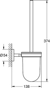 Grohe QuickFix Start Cosmopolitan - WC štětka nástěnná s držákem sklo/