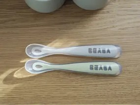 Beaba První lžička silikonová 2ks s pouzdrem Grey