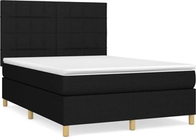 Box spring postel s matrací černá 140 x 190 cm textil 3142331