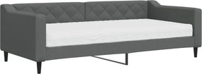 Válenda s matrací tmavě šedá 90 x 200 cm textil 3197409