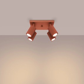 Sollux Lighting Stropní svítidlo KARBON 4 červený okr