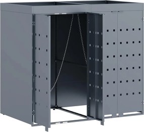 Úložný box na 2 popelnice Světle šedá 136 x 77,5 x 121,5 cm 3394748