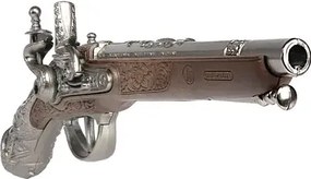 Pistole pirátská Gonher 15540, kovová, hnědá s dřevěnou pažbou