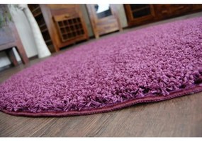 Kusový koberec Shaggy Roy fialový kruh 170cm