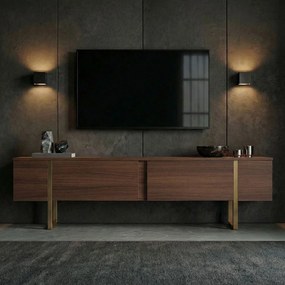 TV stolek v dekoru ořechu v tmavě přírodní barvě 180x50x30 cm Onera – Kalune Design