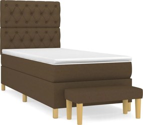 Box spring postel s matrací tmavě hnědá 80x200 cm textil 3137352