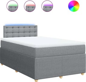 Box spring postel s matrací světle šedá 120 x 200 cm textil 3289737