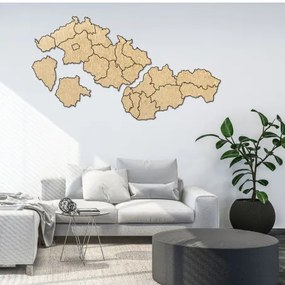 Velká dřevěná mapa Slovenska a České republiky | SENTOP M011