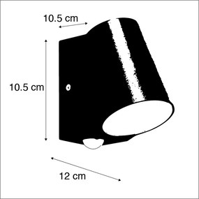 Venkovní lampa hliníková s pohybovým senzorem vč. LED - Uma