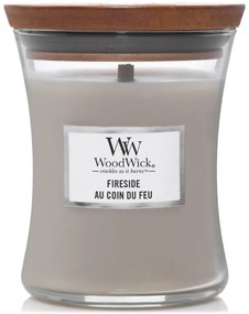 WoodWick – svíčka Fireside (Oheň v krbu) Velikost: střední 275 g