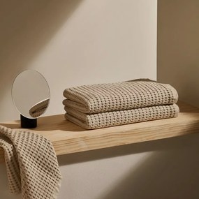 OnaDnes -20% Béžový bavlněný ručník Kave Home Zinnia 70 x 140 cm