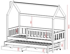 Legno Dětská rozkládací postel Mickey šedá Rozměr (cm): 80x180