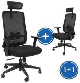 Kancelářská židle Reina 1 + 1 ZDARMA, černá