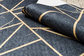Dywany Łuszczów, Kusový koberec ANDRE Marble 1222, 80x150, černá, chodba / předsíň