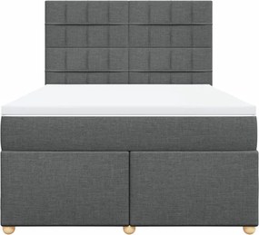 Box spring postel s matrací tmavě šedá 140x200 cm textil 3293604