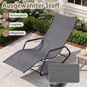 Costway Zahradní lehátko odolné proti povětrnostním vlivům ergonomické – šedá