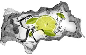Wallmuralia Nálepka 3D díra Limetka s ledem 95x73 cm