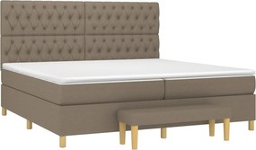 Box spring postel s matrací taupe 200x200 cm textil 3137425