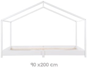 Bílá domečková dětská postel 90x200 cm Montessori – Roba