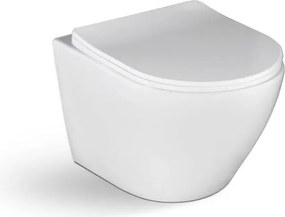 Laveo Desna, závěsná WC mísa Rimless 485x370x320 mm + toaletní sedátko, bílá lesklá, LAV-VMD_600S