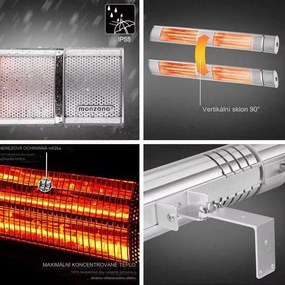Deuba Sálavý ohřívač 3000 W - stříbrný